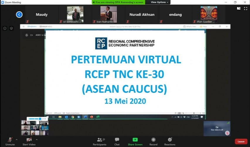 Pertemuan Virtual RCEP TNC ke-30 (ASEAN CAUCUS) - Ditjen PPI
